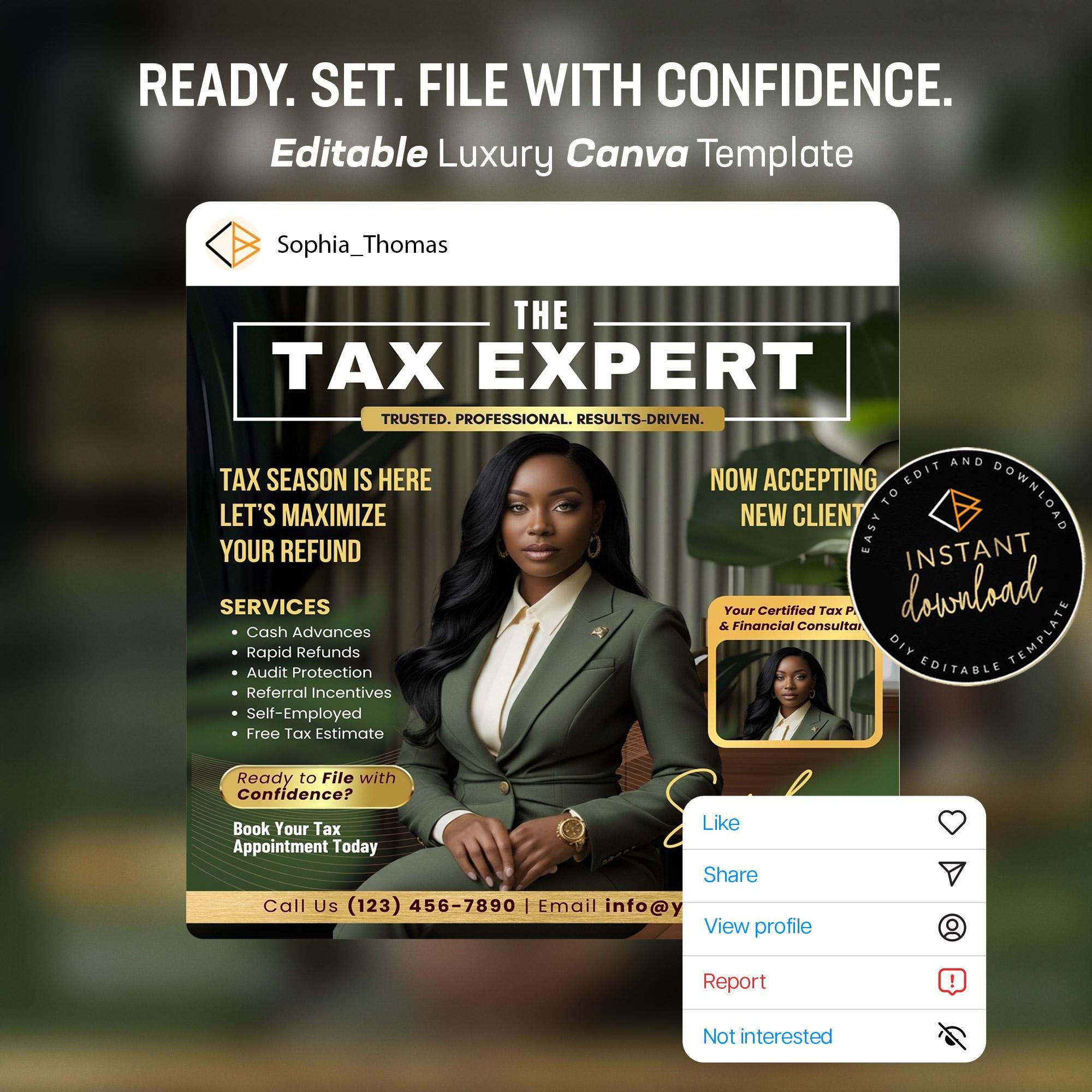 Editable Tax Prep Flyer Template | Luxury Income Tax Services Flyer ...
