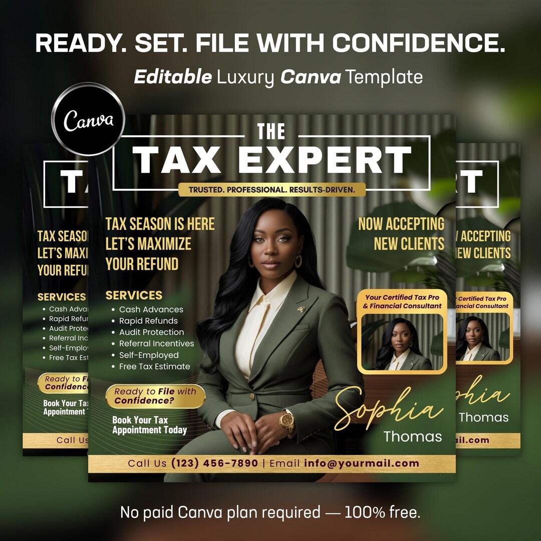 Editable Tax Prep Flyer Template | Luxury Income Tax Services Flyer ...
