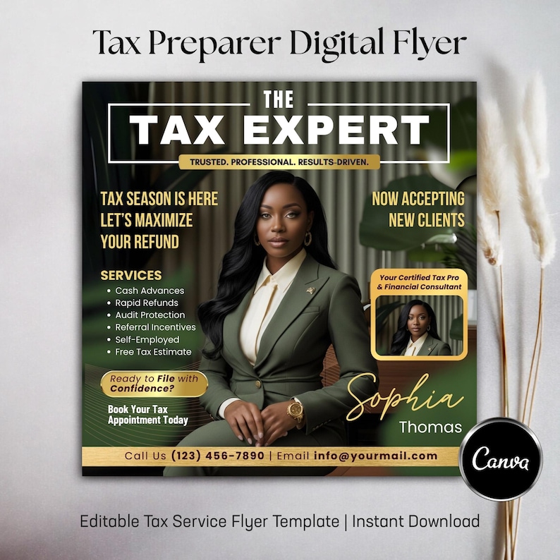 Editable Tax Prep Flyer Template | Luxury Income Tax Services Flyer ...