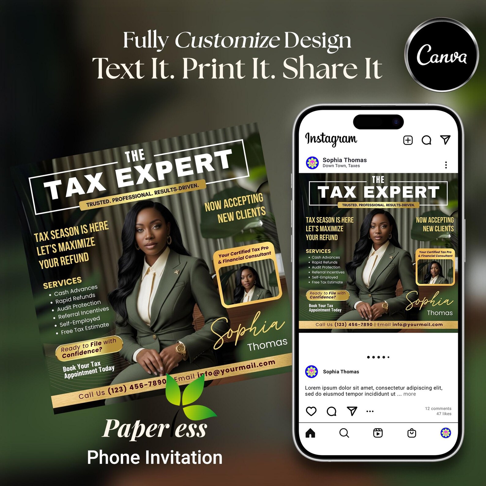 Editable Tax Prep Flyer Template | Luxury Income Tax Services Flyer ...