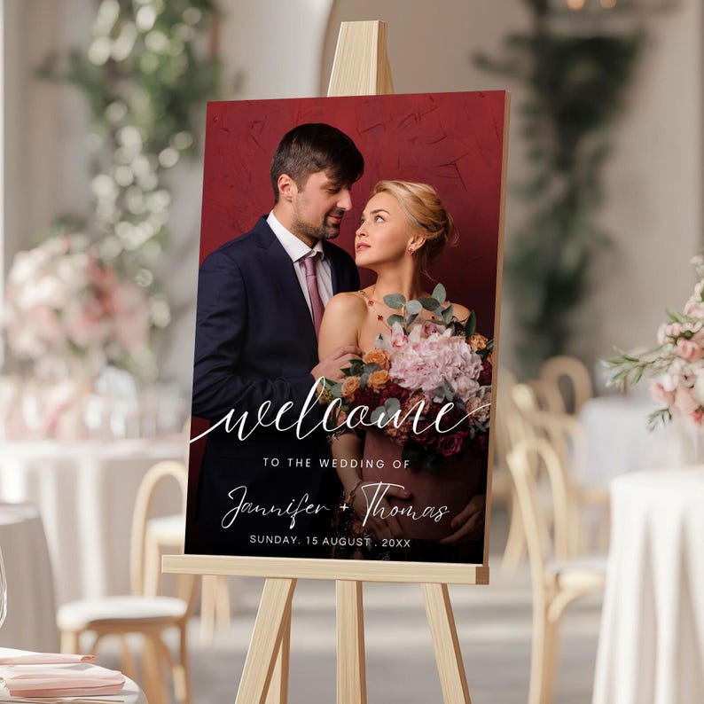 Wedding Welcome Sign Template | Editable Reception Welcome Poster ...