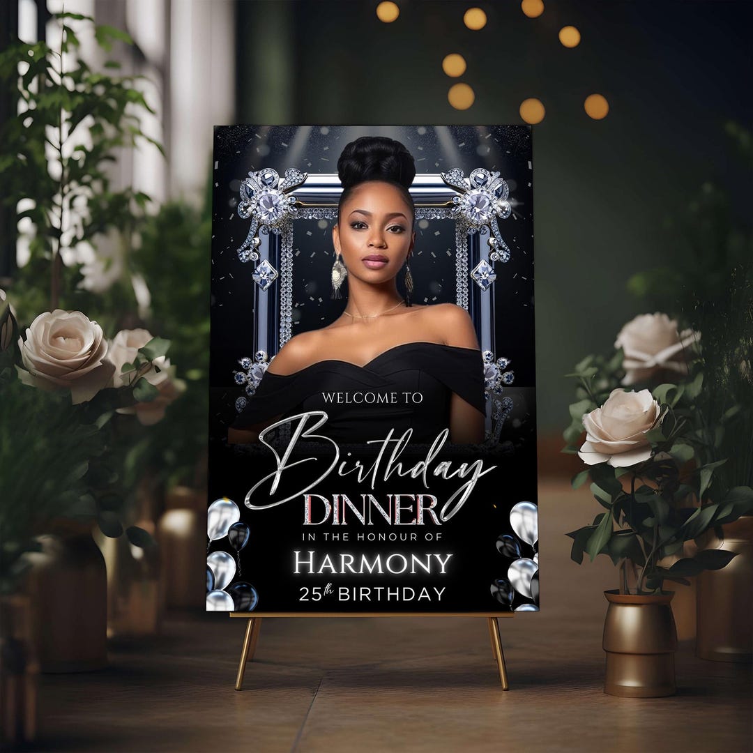 Editable Party Welcome Sign | Custom Celebration Poster Canva Template ...
