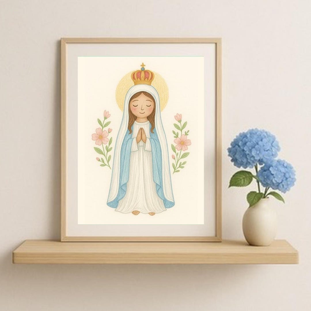 Our Lady of Fatima (virgen De Fatima) Art Print: Religious Illustration ...