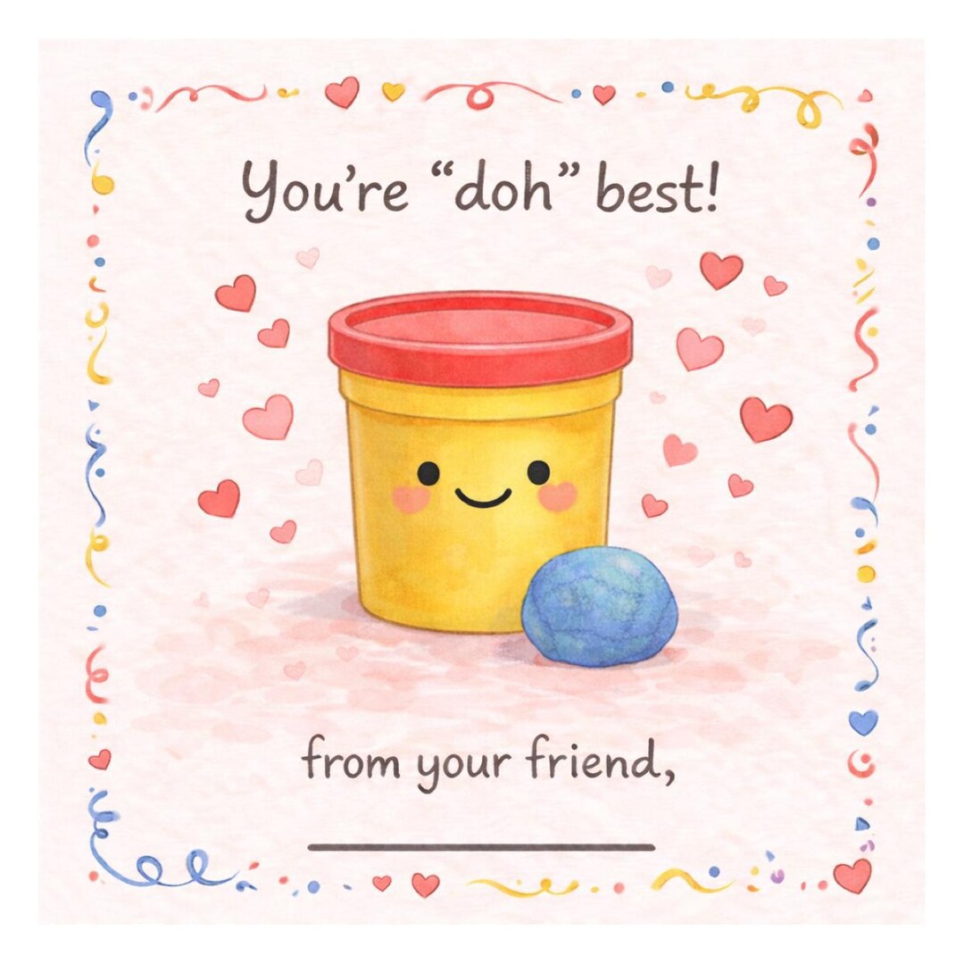 Valentine's Day Gift Tag: Play Dough Theme (digital Download) - Etsy
