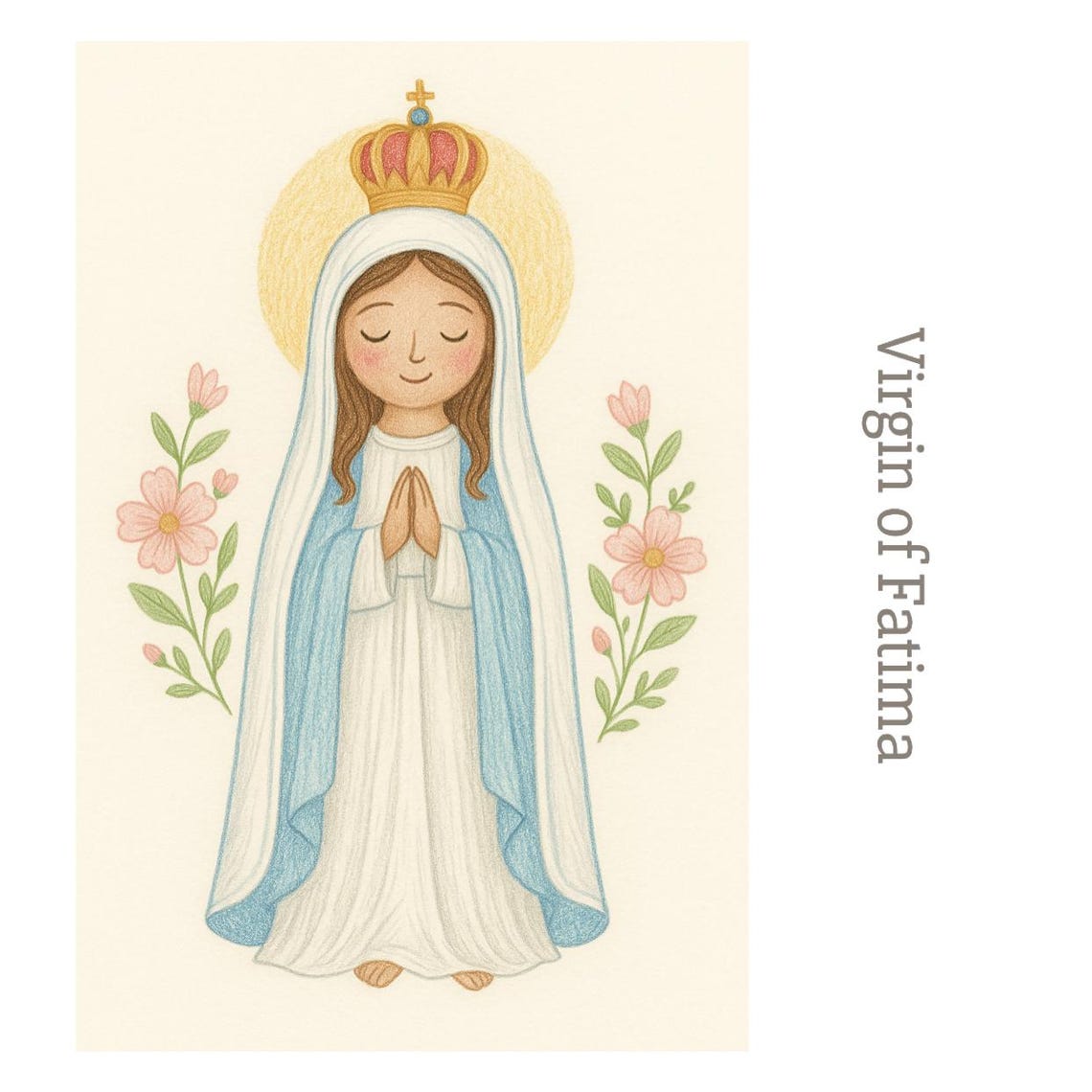 Our Lady of Fatima (virgen De Fatima) Art Print: Religious Illustration ...