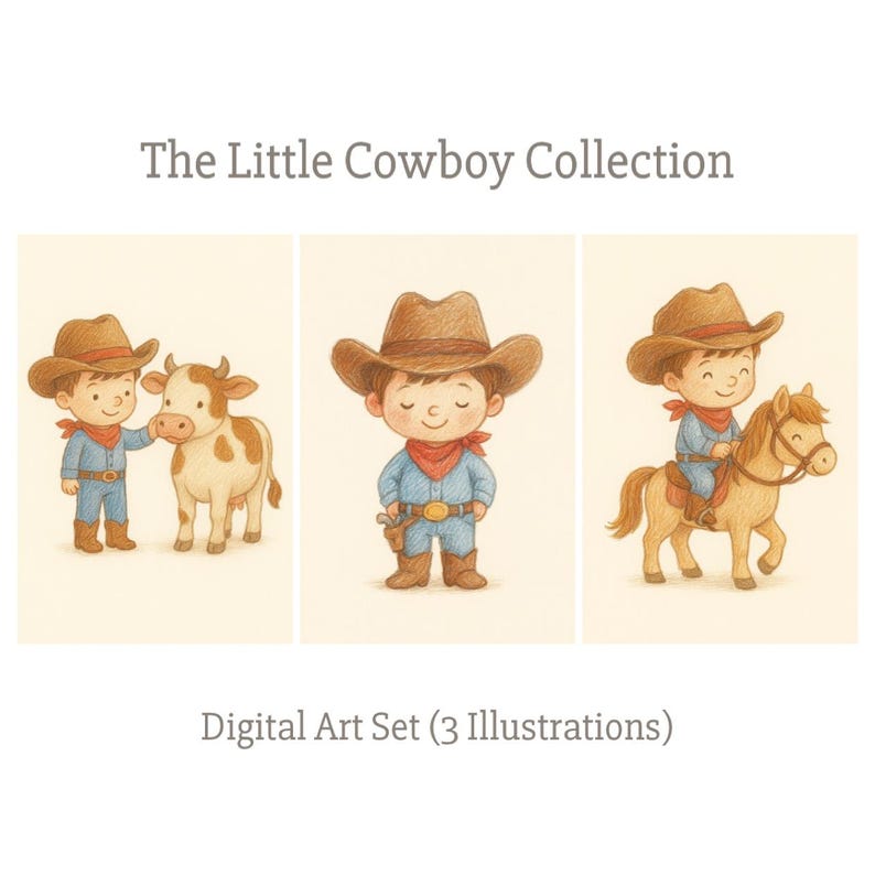 Little Cowboy Prints: Western Nursery and Kids Room Decor (digital ...