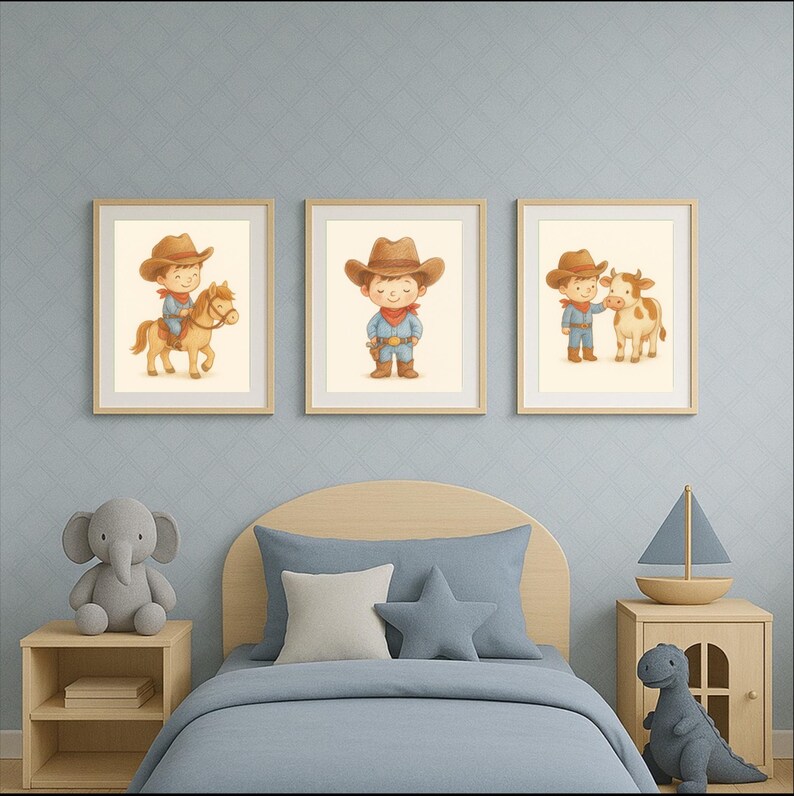 Little Cowboy Prints: Western Nursery and Kids Room Decor (digital ...
