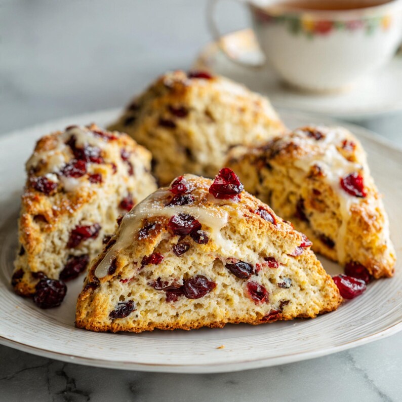 Homemade Cranberry Orange Sour Cream Scones Recipe | Citrus Scones ...