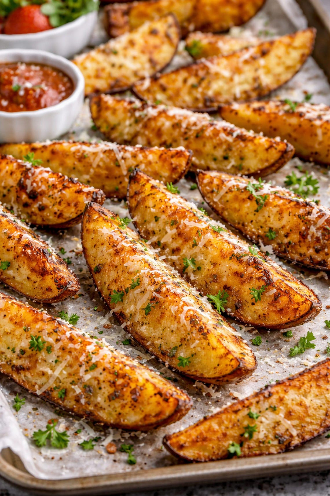Crispy Garlic Parmesan Potato Wedges Recipe PDF – Easy Oven Baked ...