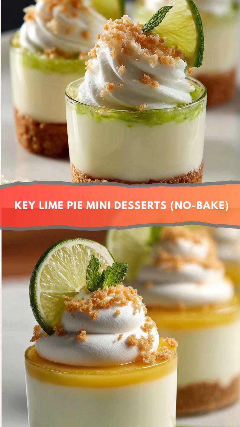 No-bake Key Lime Pie Recipe: Mini Dessert Cookbook Download. - Etsy