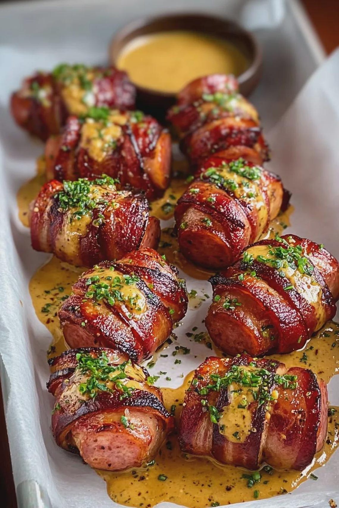 Crispy Bacon Wrapped Kielbasa Bites Recipe PDF | Easy Party Appetizer ...