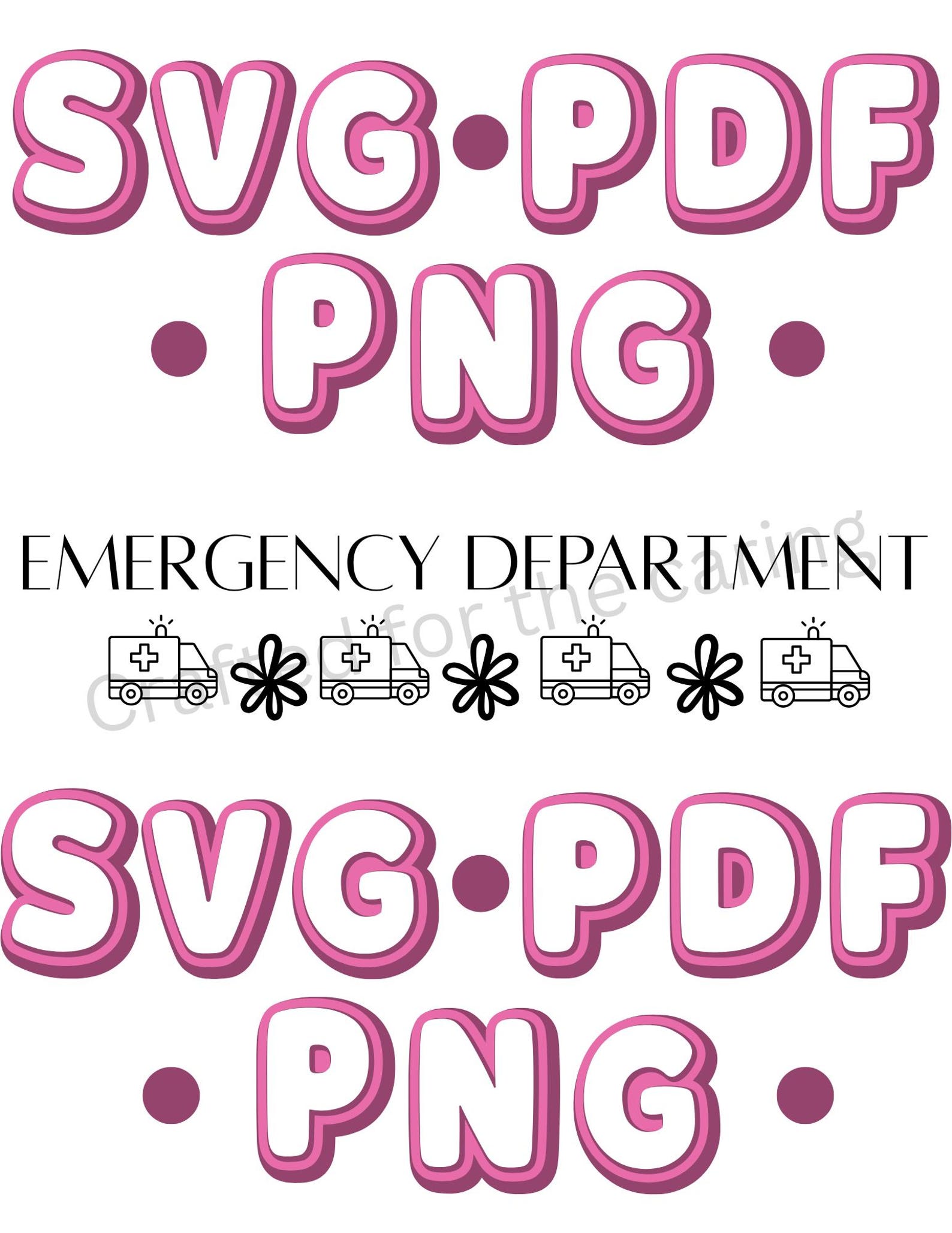 Emergency Department SVG and PNG | Ambulance & Floral Pattern | First ...