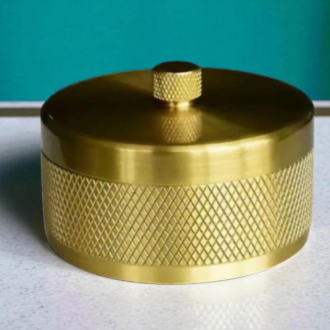 Brass Ashtray With Lid - Etched Grip Design - Upscale Ashtray for ...