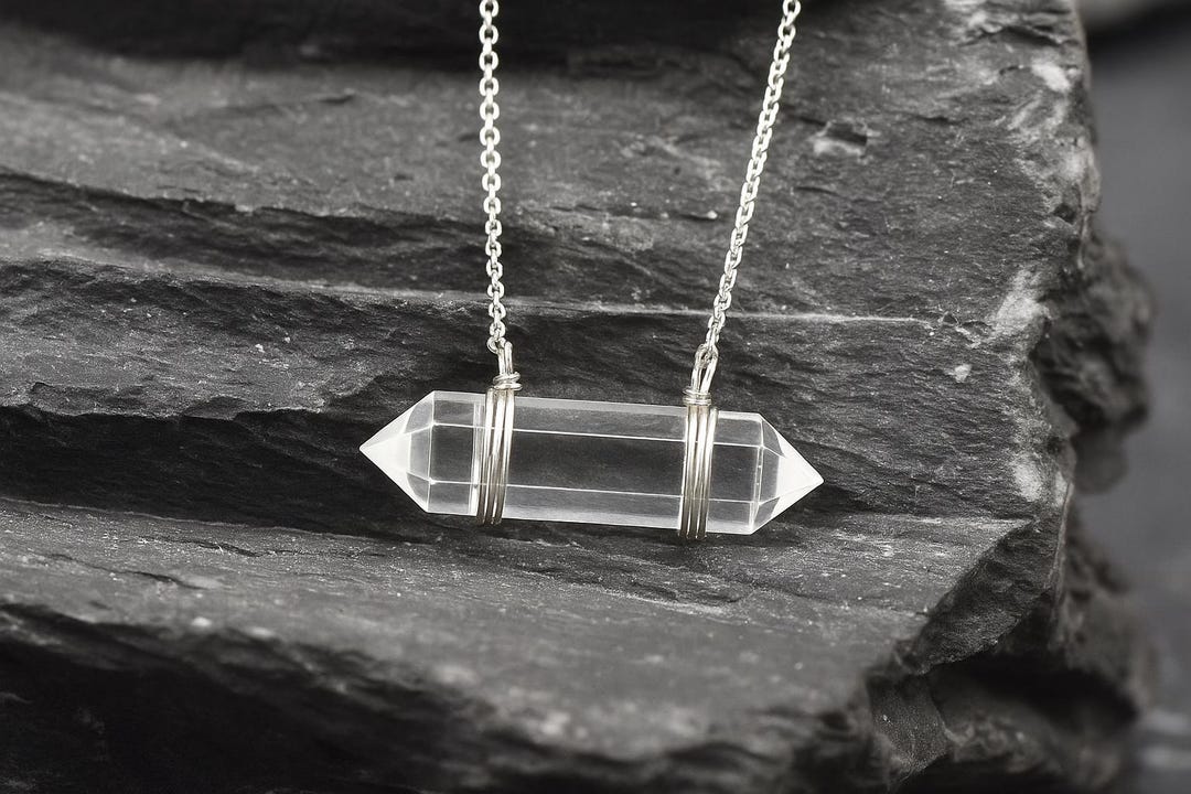 Double Terminated Clear Quartz Crystal Pendant Necklace: Healing Stone ...