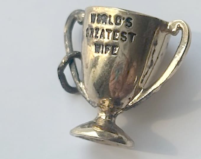 Gold Vermeil Sterling Silver Trophy Charm, Says World's Greatest Wife ...