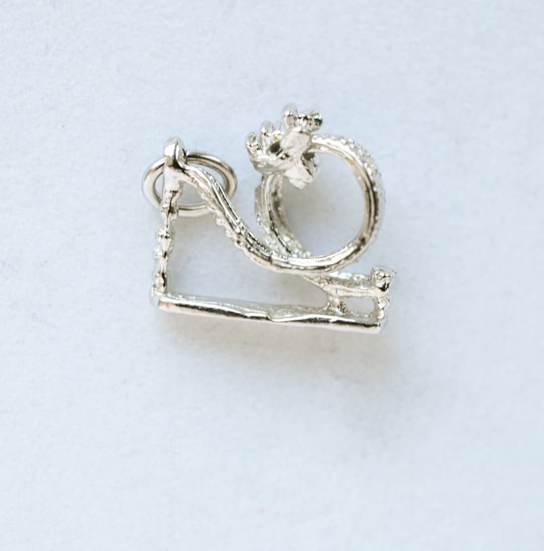 Sterling Silver Roller Coaster Charm With Movable Car, Vintage ...