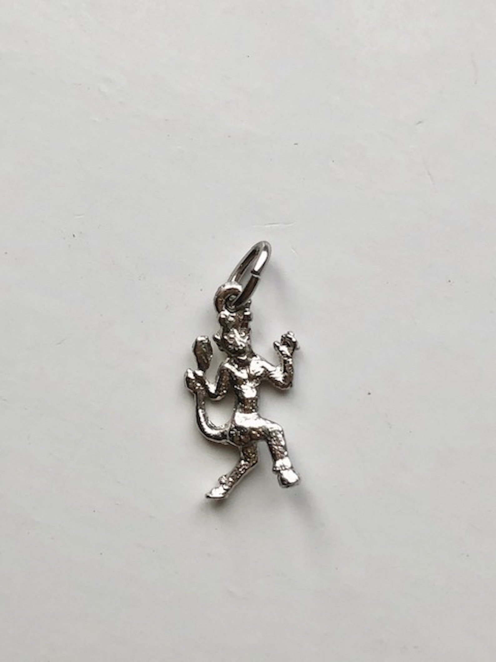 Sterling Silver Devil Charm, Holding His Tail, Unique, Silver, Vintage ...