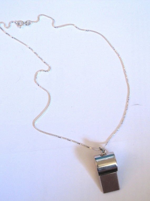 Sterling Silver Whistle Pendant Necklace Whistle Works | Etsy