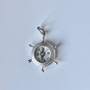 Sterling Silver Movable Compass Charm, Works Like Real Compass! Vintage ...