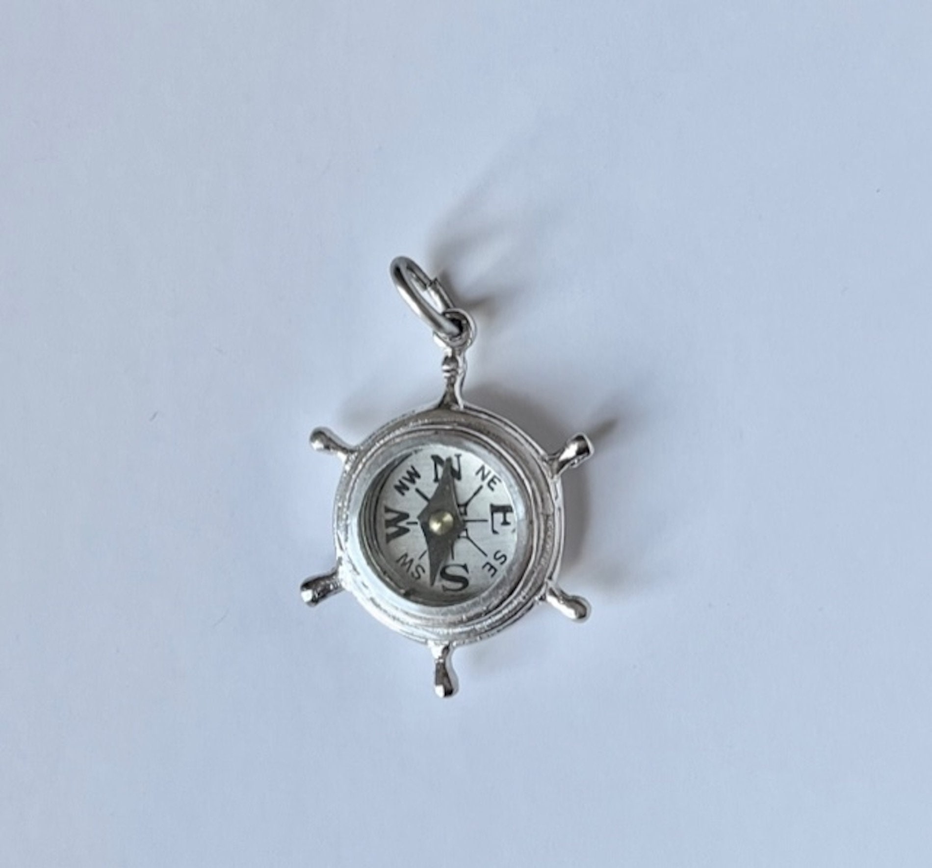 Sterling Silver Movable Compass Charm, Works Like Real Compass! Vintage ...