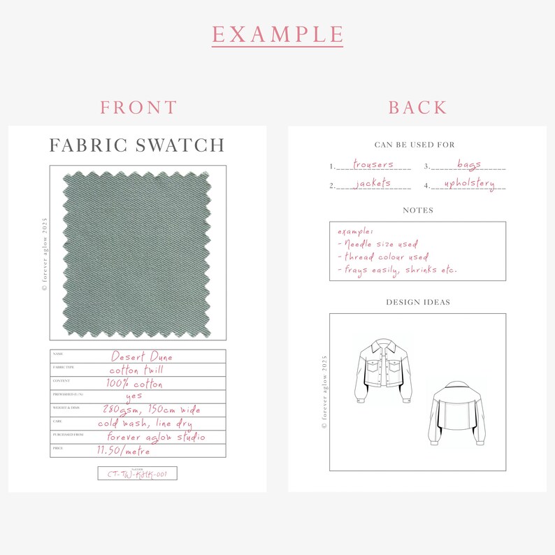 A4 & A5 Bundle - Fabric Sample Organiser for Sewing Projects - Etsy