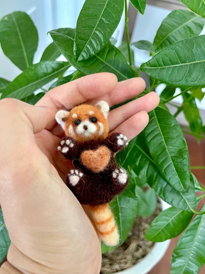 Red Panda- Handmade Needle Felted Car Charm | Sculpture | Keychain ...