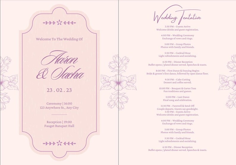 Purple Lilac Wedding Invitation Card Template Template Kad Kahwin UNGGU ...