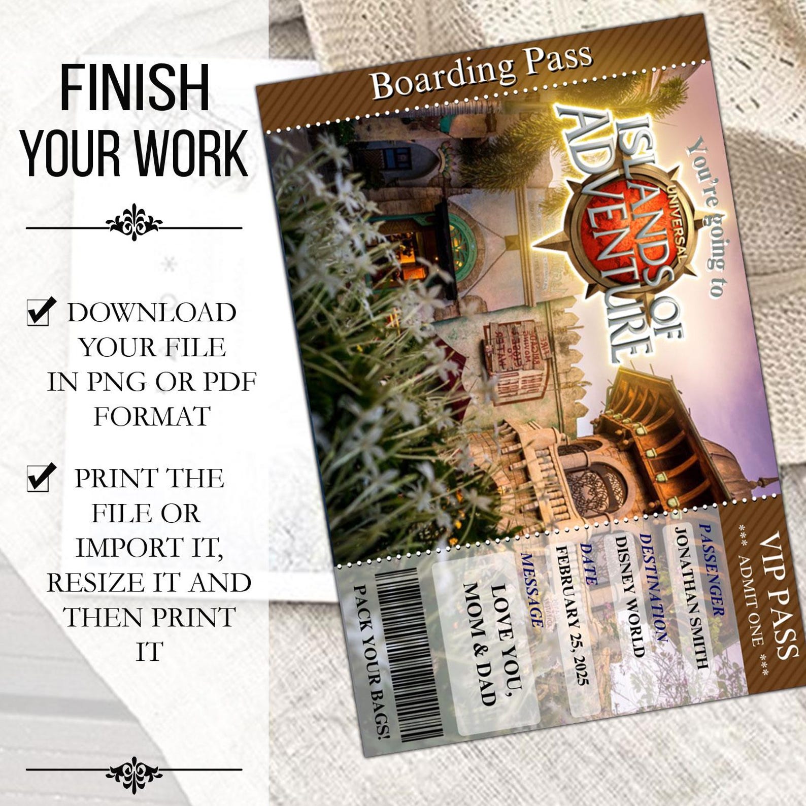 Customizable Epic Universal Islands of Adventure, Universal Studio ...