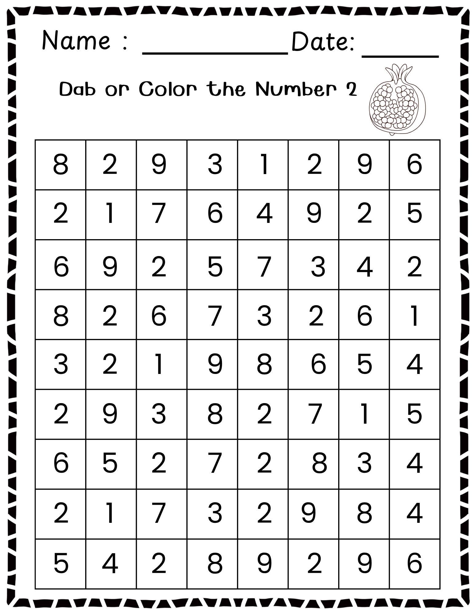 40 Printable Numbers 1-20 Dab It Worksheets. Preschool-kindergarten ...