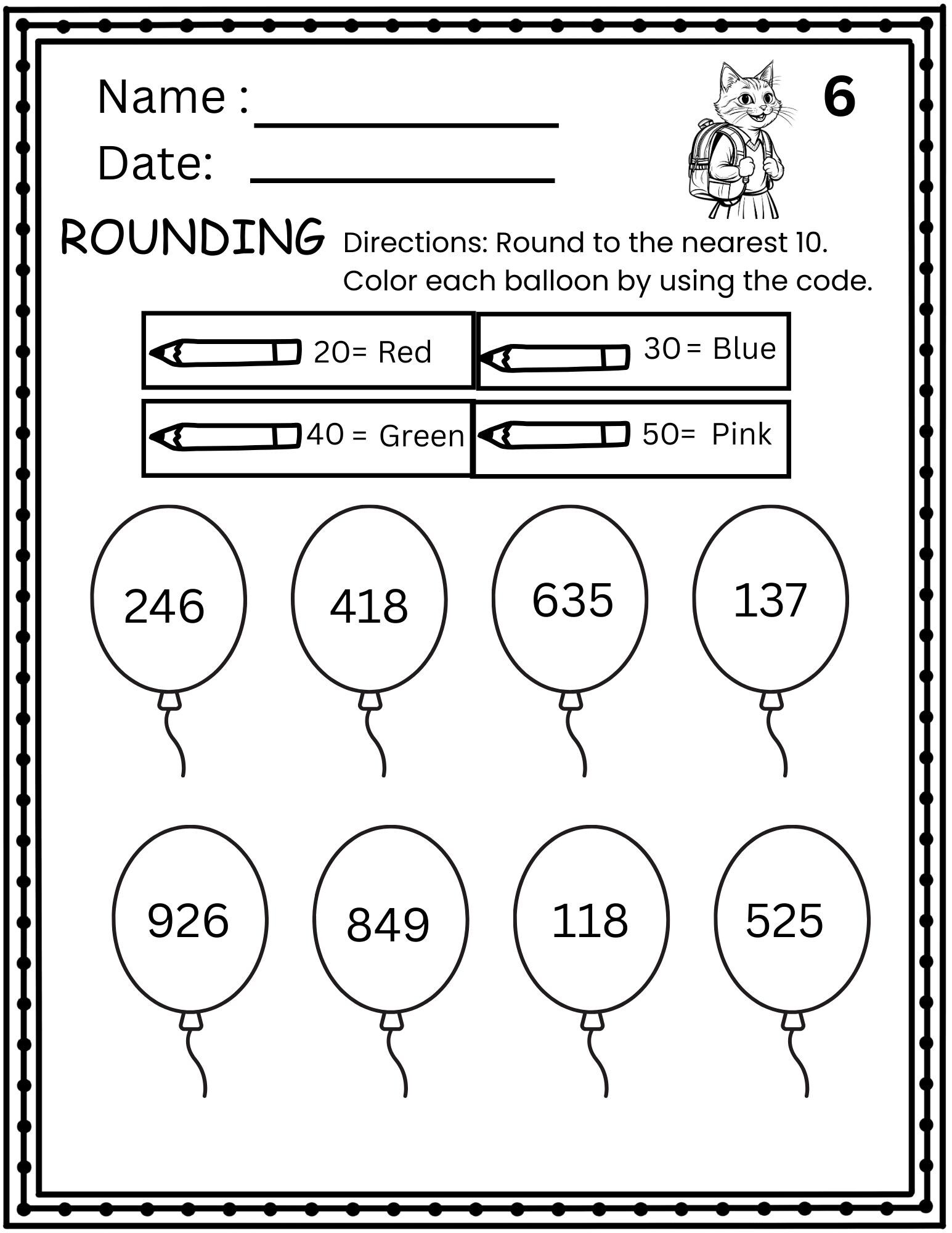 Rounding Numbers to the Nearest 10, 100, and 1000 | Back to School. - Etsy