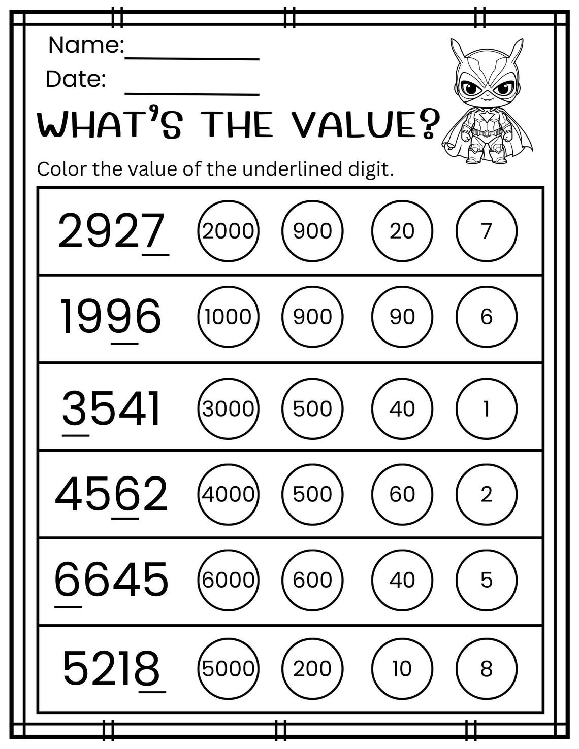 4-digit Place Value Worksheets – Grade 2–3 | Expanded Form & Number ...