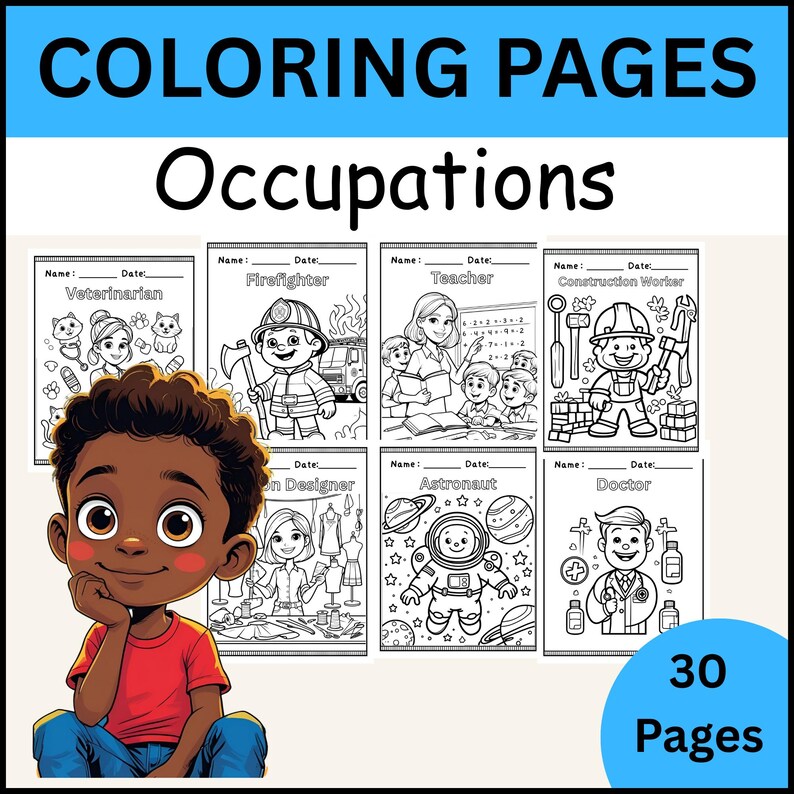 Occupations Coloring Pages for Kids | Community Helpers | Career ...