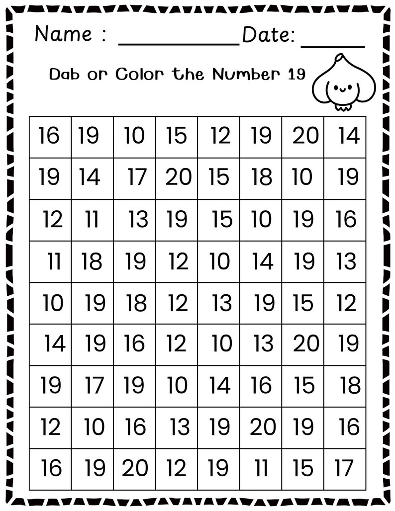 40 Printable Numbers 1-20 Dab It Worksheets. Preschool-kindergarten ...