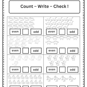 Odd and Even Numbers Activities Grade K-2- No Prep Practice Worksheets ...