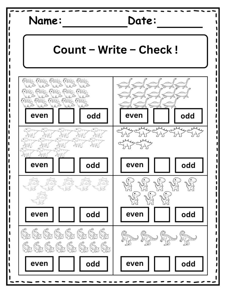 Odd and Even Numbers Activities Grade K-2- No Prep Practice Worksheets ...