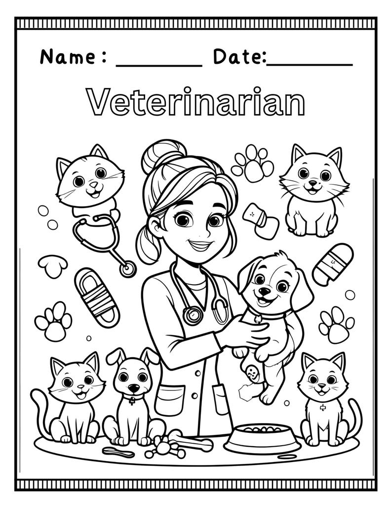 Occupations Coloring Pages for Kids | Community Helpers | Career ...