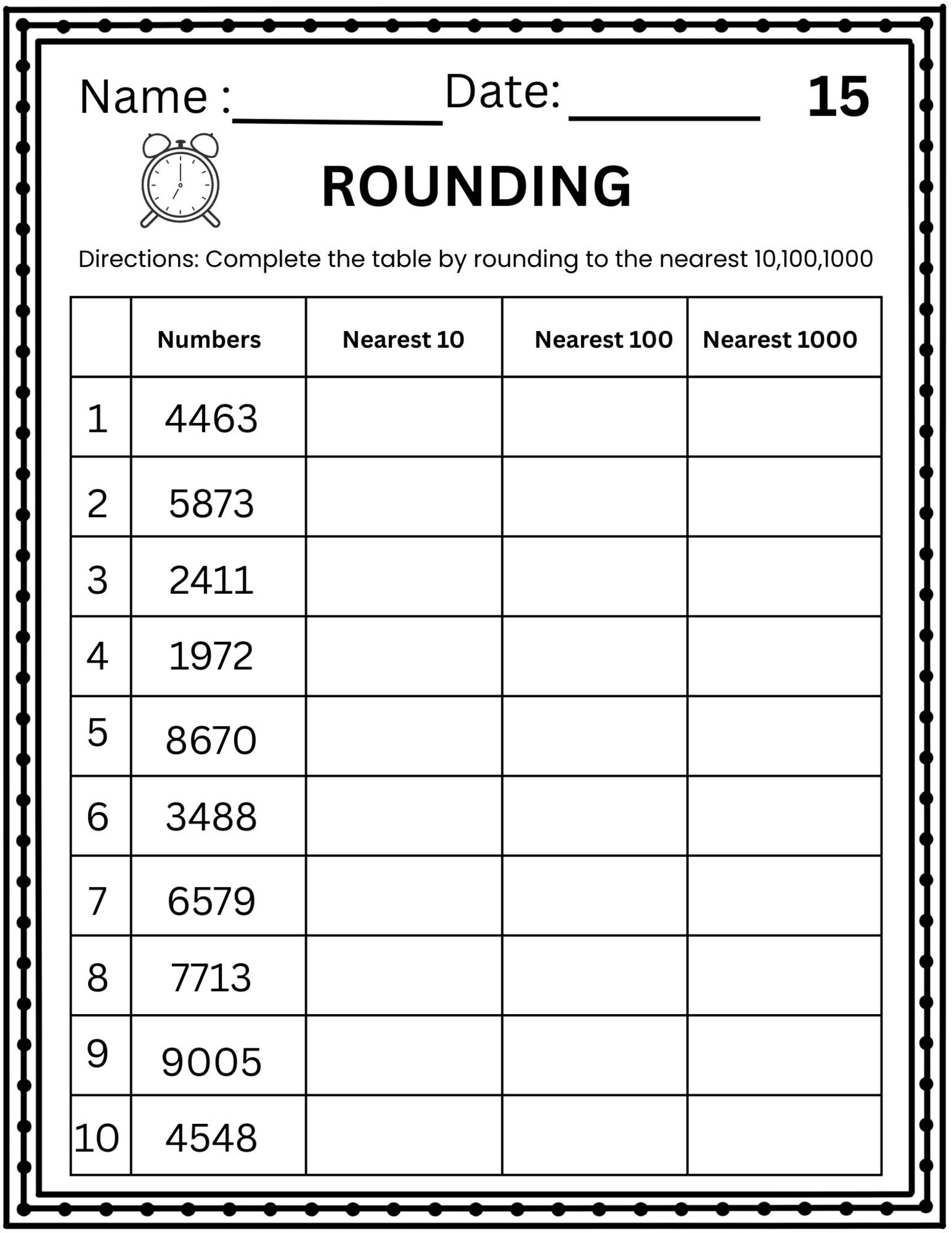 Rounding Numbers to the Nearest 10, 100, and 1000 | Back to School. - Etsy