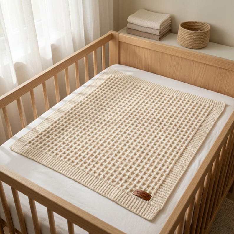 Waffle Stitch Baby Blanket Pattern PDF | Easy Crochet Baby Blanket ...