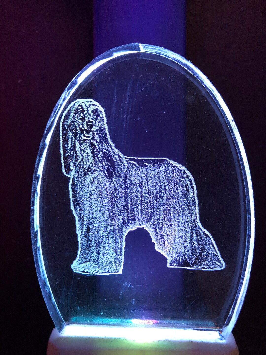 Afghan LED Night Light in White, Blue or Color Changing, Engraved Free ...
