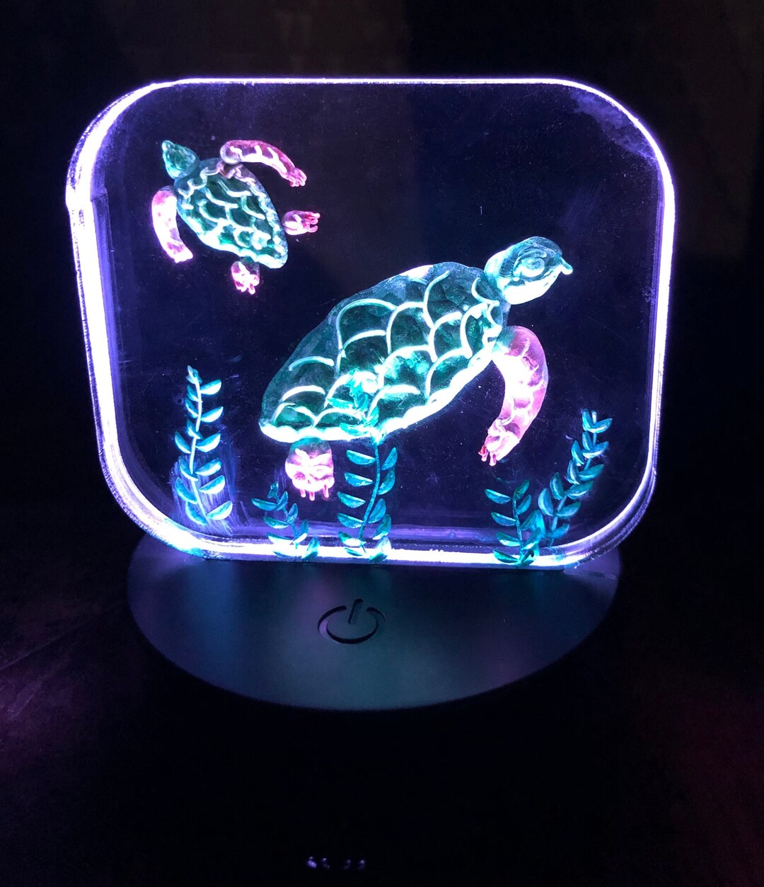 Sea Turtle Night Light 3D Hand Carved Battery Operated USB Light Color ...
