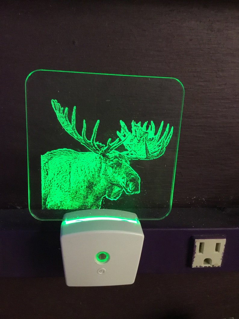 Moose Head LED Nightlight Engraved Personalized Free Your - Etsy