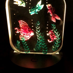 Fish Night Light Aquarium 3D Hand Carved Battery Operated USB Light ...