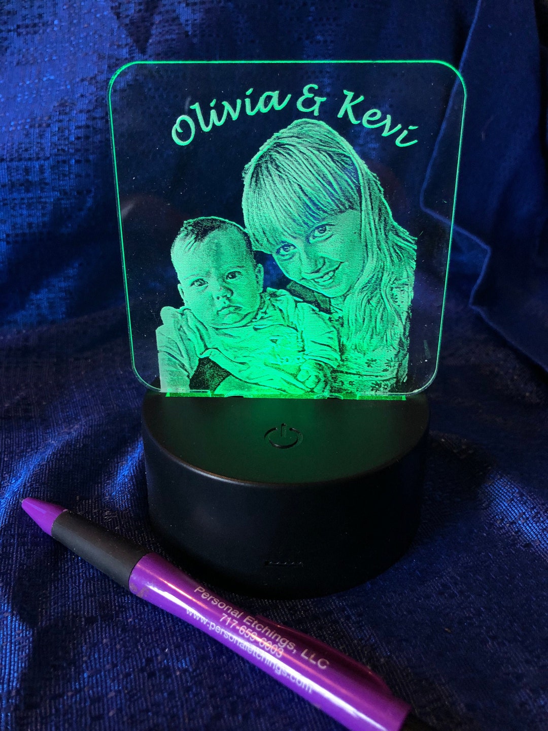 Custom Photo Etched Personalized Light Changing Colors Light, Kids ...