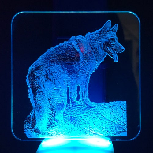 Pug Dog LED Night Light Etched in Clear Glass Like Acrylic - Etsy