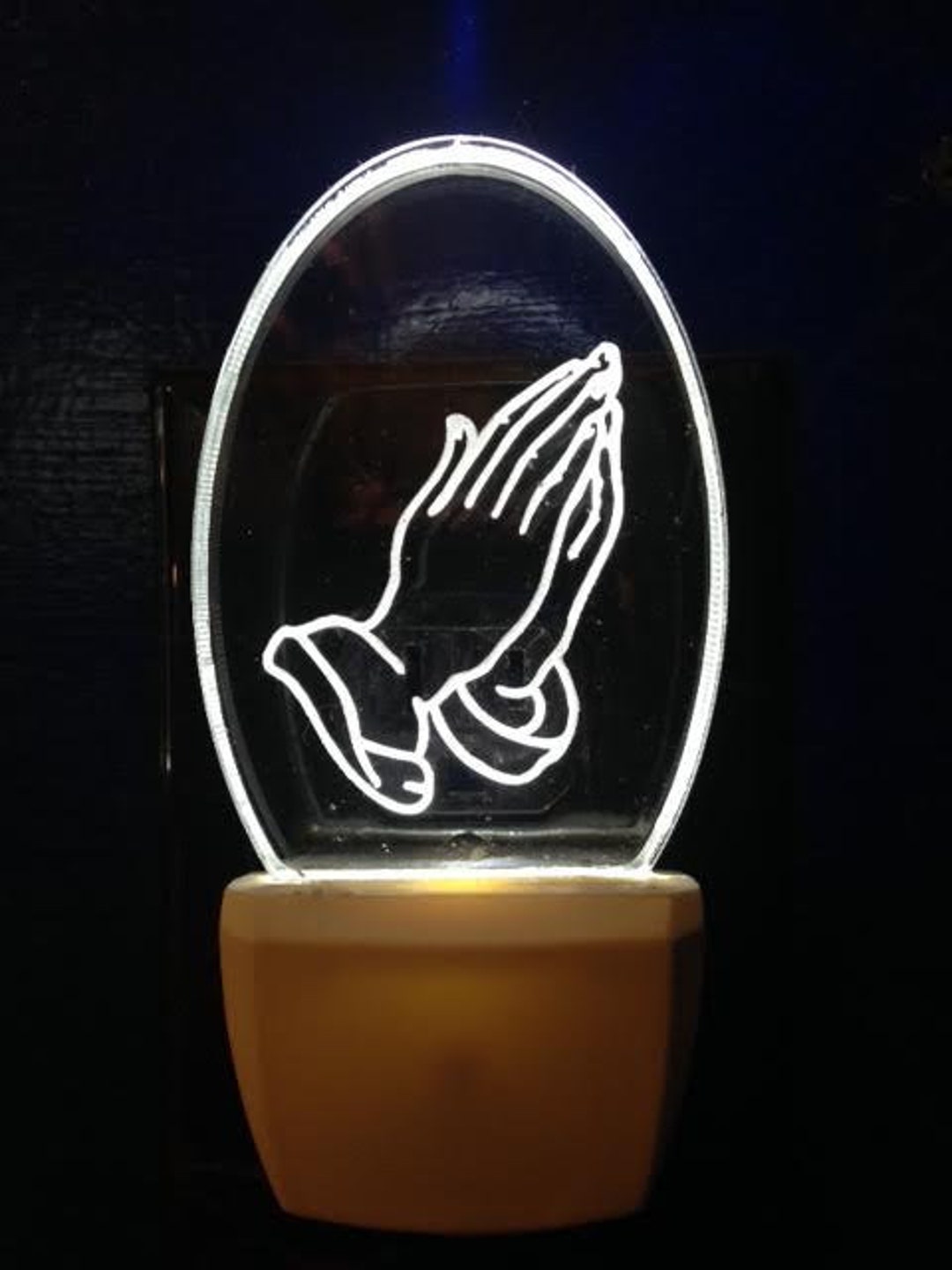 Praying Hands Night Light With 8 Light Color Options Engraved ...