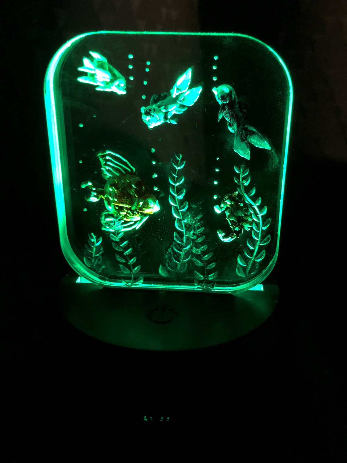 Fish Night Light Aquarium 3D Hand Carved Battery Operated USB Light ...