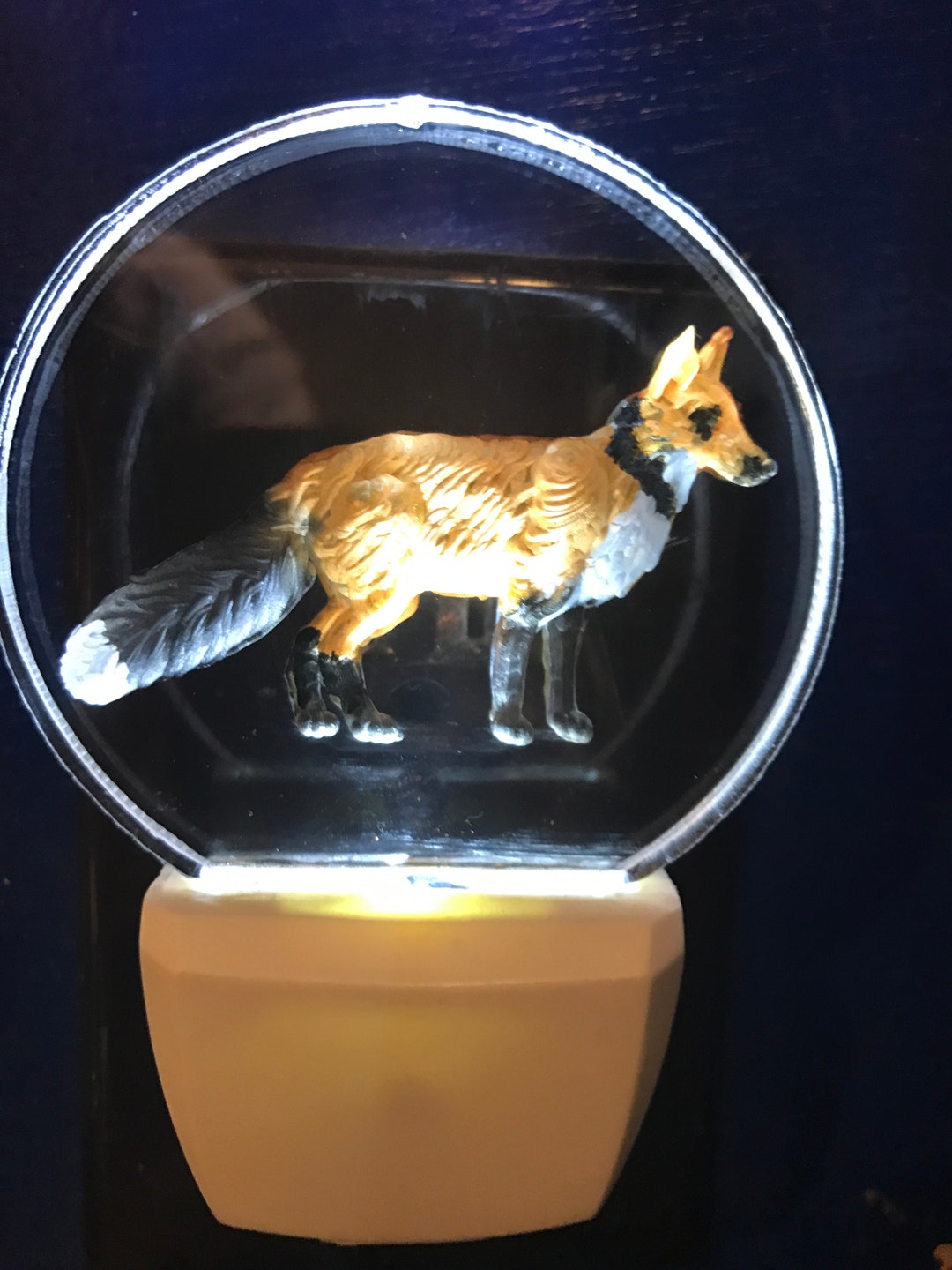 3D Hand Carved Fox Night Light - Etsy