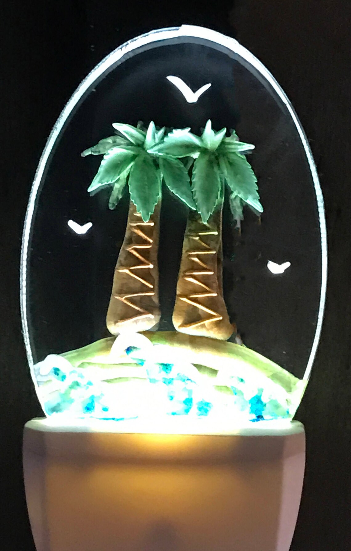Palm Tree Nightlight Personalized and Handmade by Artist | Etsy