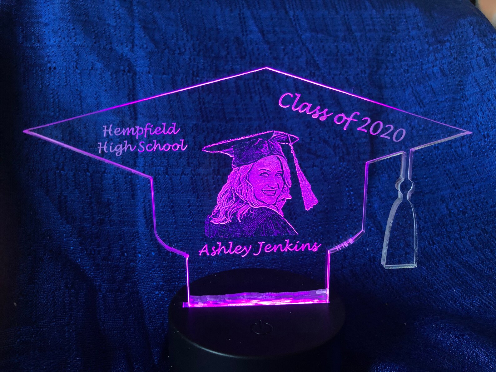 Graduation Photo Etched Gift Personalized Custom Lighted - Etsy