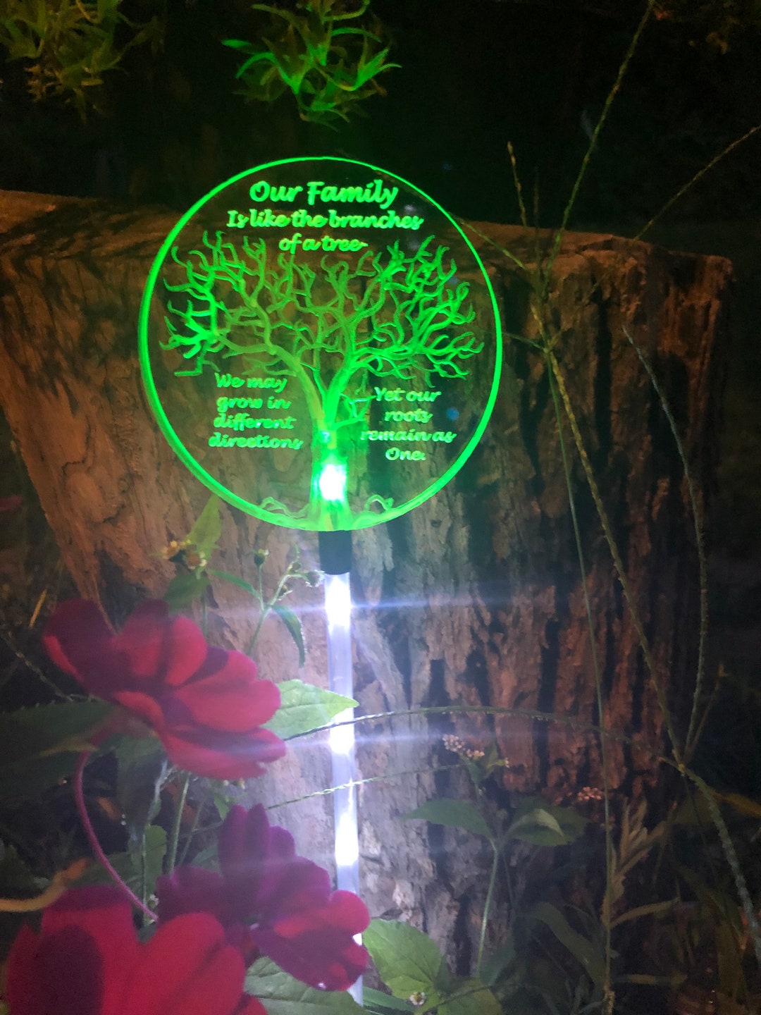 Tree of Life Solar Garden Stake Lighted Hand Carved for 3D Detail ...
